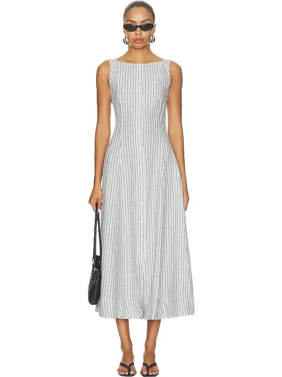 POLO RALPH LAUREN Polo Ralph Lauren A-Line Boat Neck Sleeveless Dress